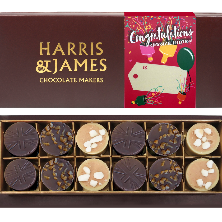 Congratulations Gift Box Filled With Milk and White chocolate truffles ...