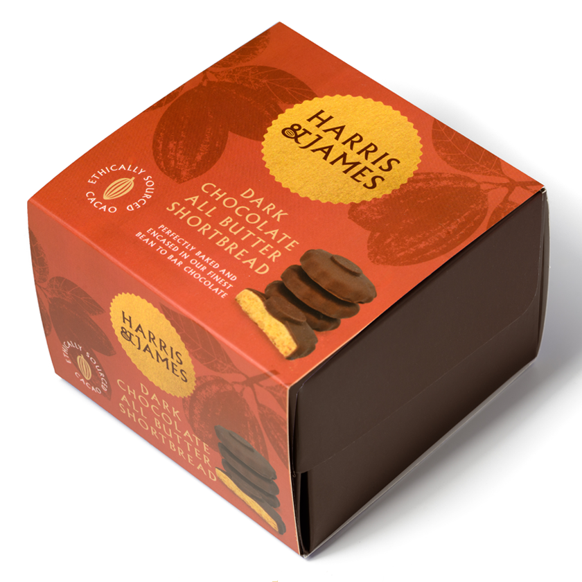 Dark Chocolate All Butter Shortbread Biscuits – Harris & James